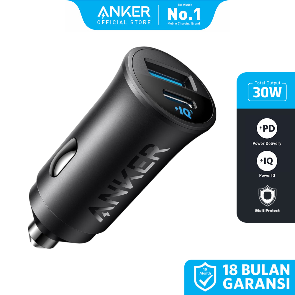 Jual Anker Car Charger, 30W 2-Port Type-C Adapter PIQ 3.0- A2741 ...
