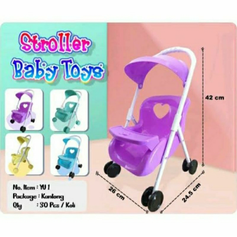 Jual Mainan Anak Stroller Baby Toys Macam-macam Warna Soft YU 1 ...