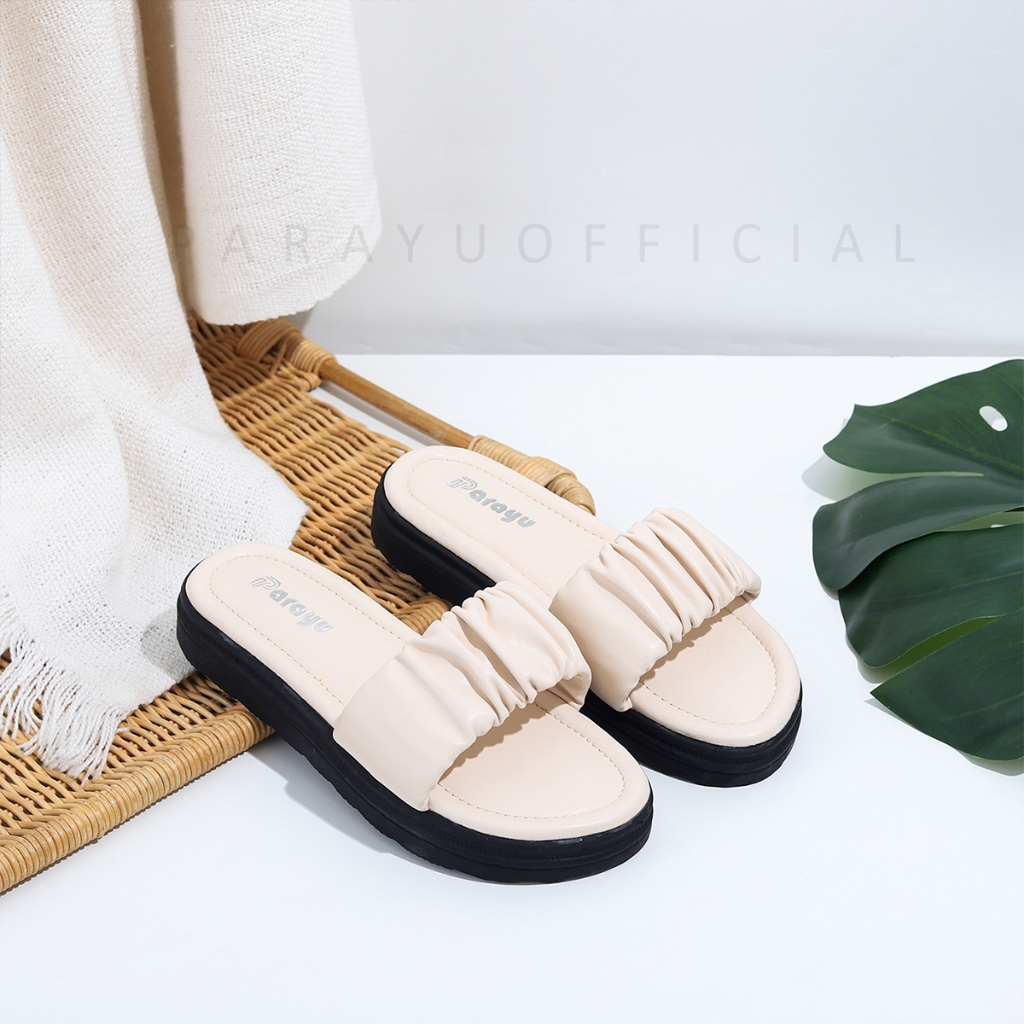 Jual Sandal Wanita Kekinian - Sandal Flat Wanita Sandal Teplek Queena ...