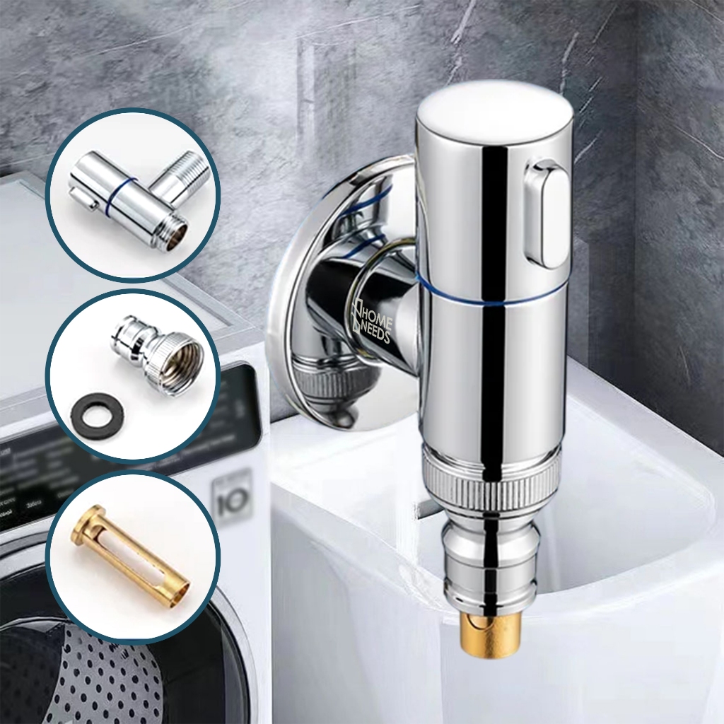 Jual Homeneeds Kran Air mesin Cuci Otomatis Kran Tembok Otomatis 1/2 ...