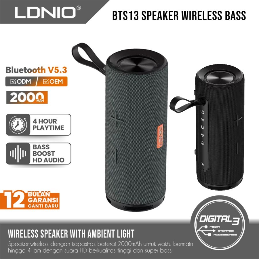 Jual Speaker LDNIO BTS13 Wireless Bluetooth BASS LED Light TWS Call ...
