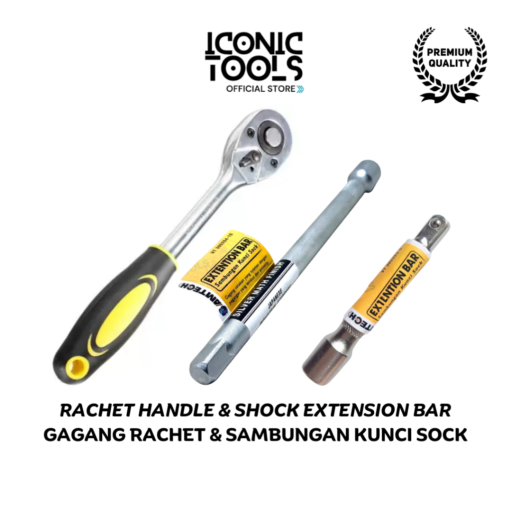 Jual Gagang Kunci Sock Sok Ratchet 1/2" + Extension Bar / Ratchet ...
