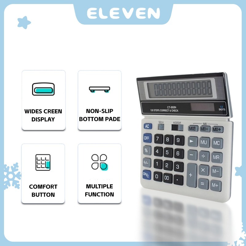 Jual ELEVEN Calculator 12 Digit / Kalkulator Desktop Meja Kantor ...