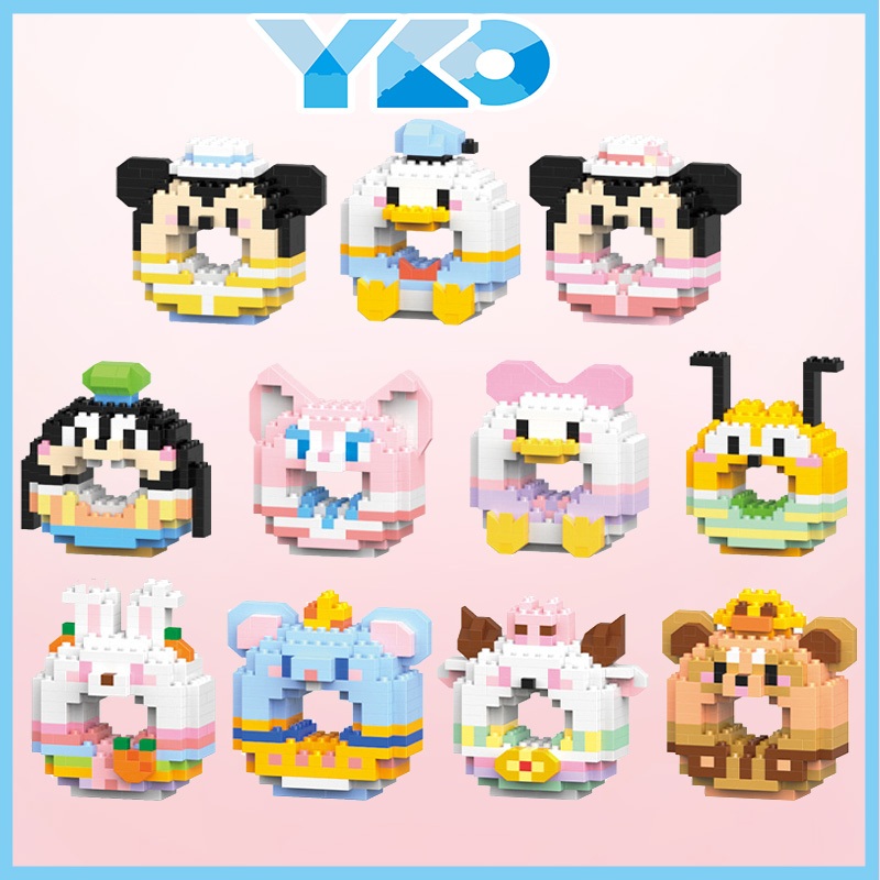 Jual YKO Seri Disney Brick Blok Bangunan Blcok Bangunan Kecil Donat ...