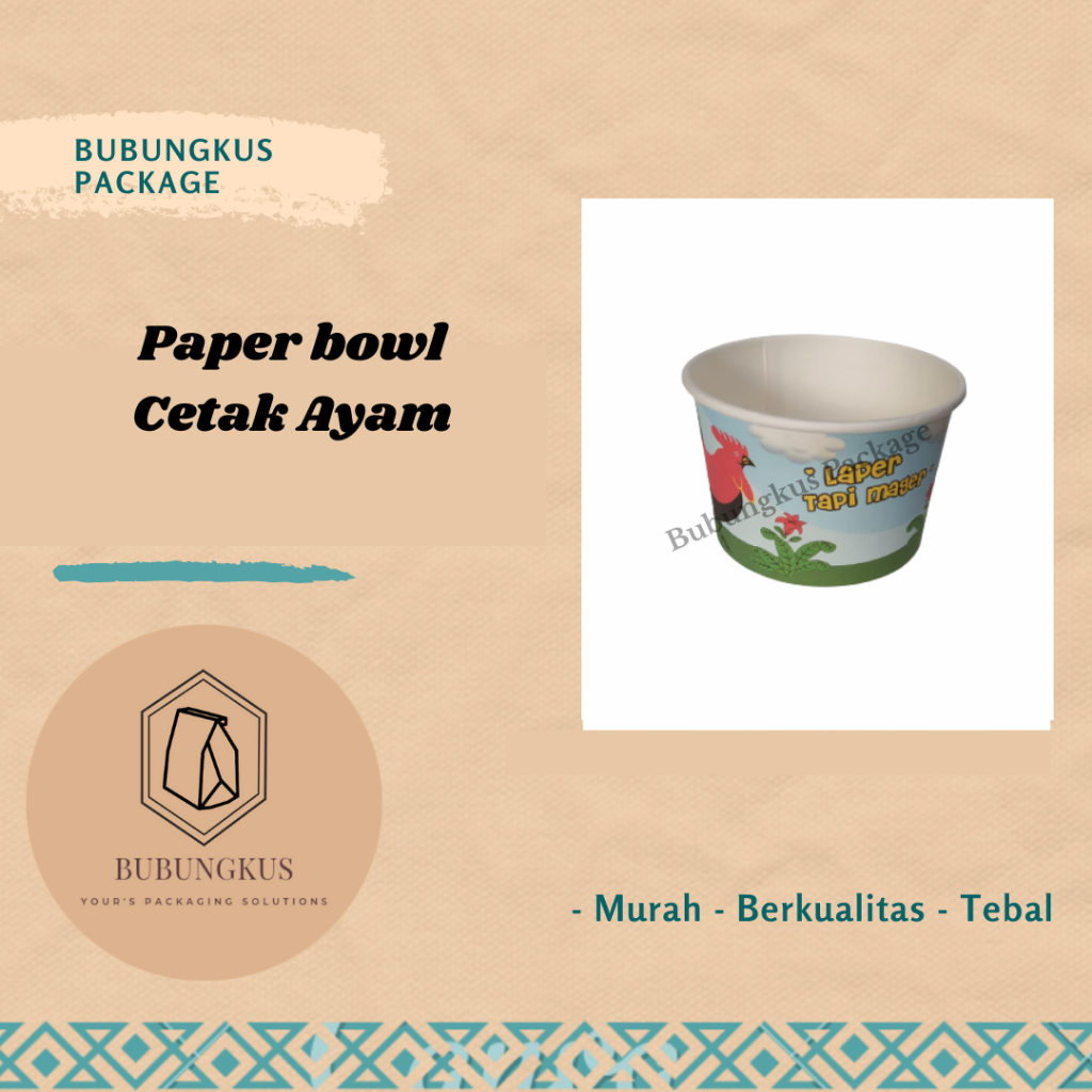 Jual Paper Bowl 1pcs / Mangkok Kertas / Rice Bowl / Kemasan Makanan ...
