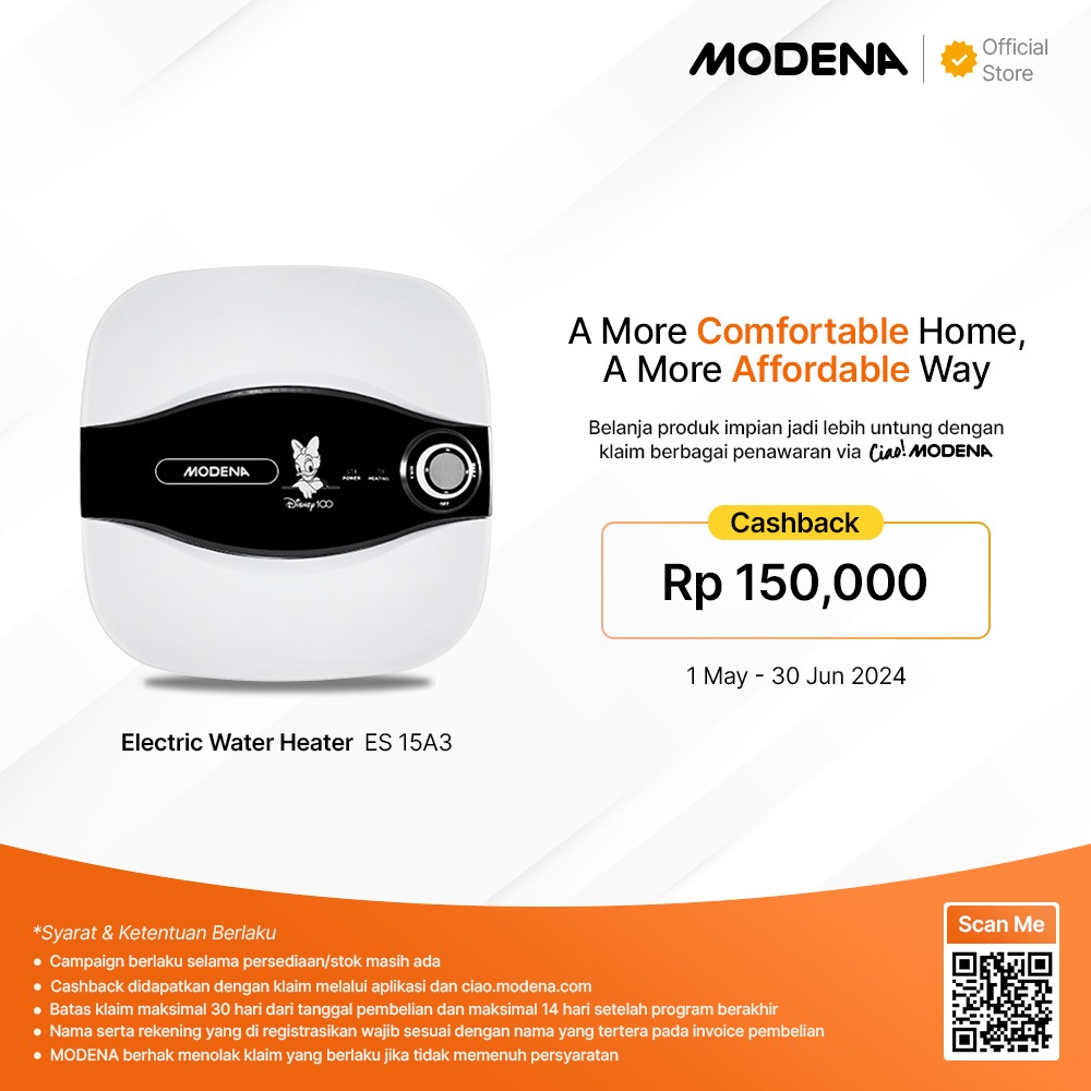 Jual MODENA Electric Water Heater - ES 15A3 (15 Liter) | Shopee Indonesia