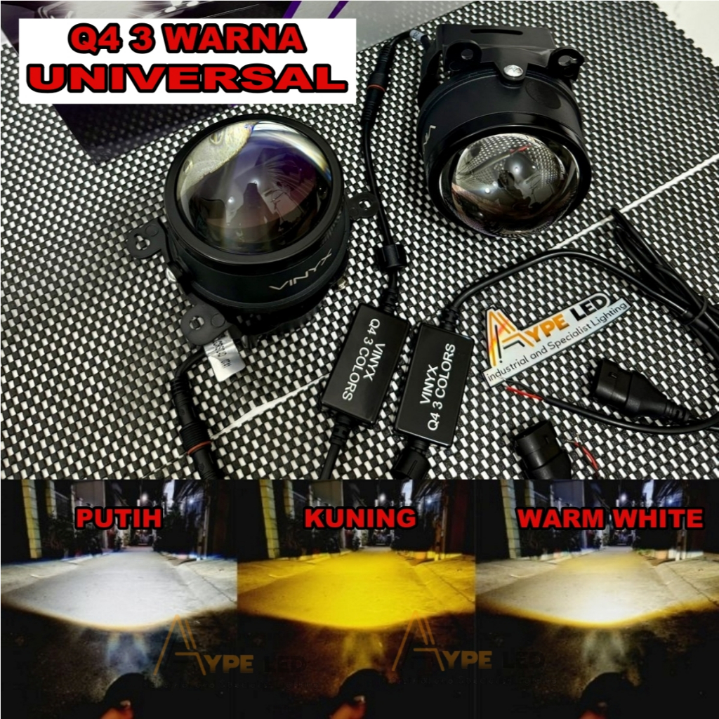 Jual ORIGINAL VINYX FOGLAMP BILED DOUBLE LASER Q4 LASER 3 INCHI LAMPU KABUT 55 WATT 60 WATT ...