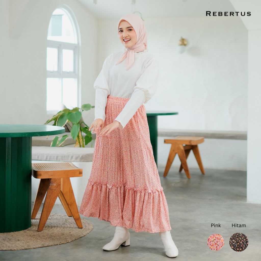 Jual Rok Plisket Motif Bunga Wanita Rebertus Tasyi | Shopee Indonesia