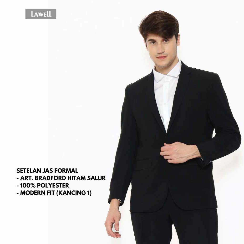 Jual Lawell Setelan Jas Pria Formal Modern Fit – Kancing Satu Warna ...
