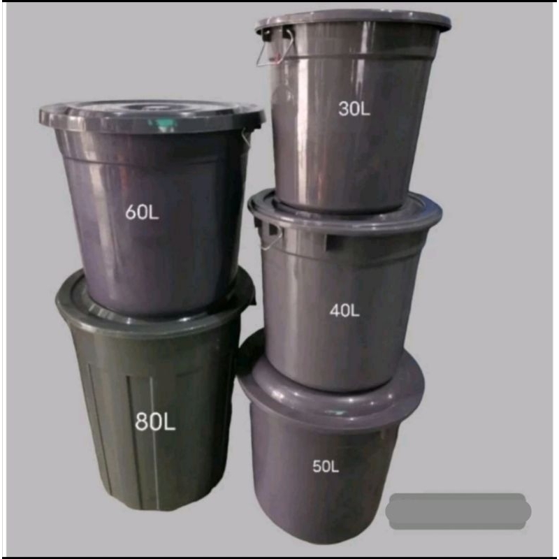 Jual Tong air tutup abu2 (30L,40L,50L,60L,80L) /pc | Shopee Indonesia