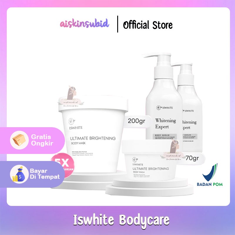 Jual ISWHITE Ultimate Body Mask with Hydrolyzed Collagen 70 & 200gr ...