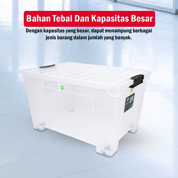 Jual Storage Box Container CB 115 Liter Roda Shinpo SIP 103 Bening ...