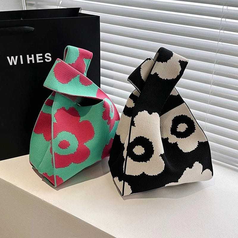 Jual POM Tas Knot Bag Korean StyleTote Bag Knitted Korean Bag Tas rajut ...