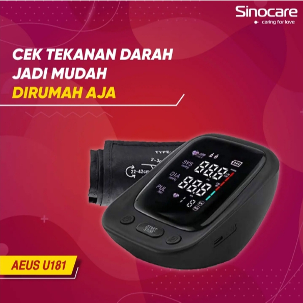 Jual Sinocare Digital Tensimeter AES-U181 Alat Tensi Cek Tekanan Darah Otomatis | Shopee Indonesia
