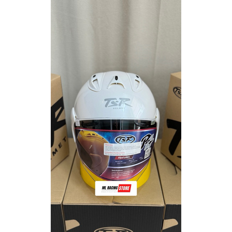 Jual HELM/HLEMET TSR RAM 4 NEW POLOSAN GLASS WHITE / PUTIH - HALF FACE ...