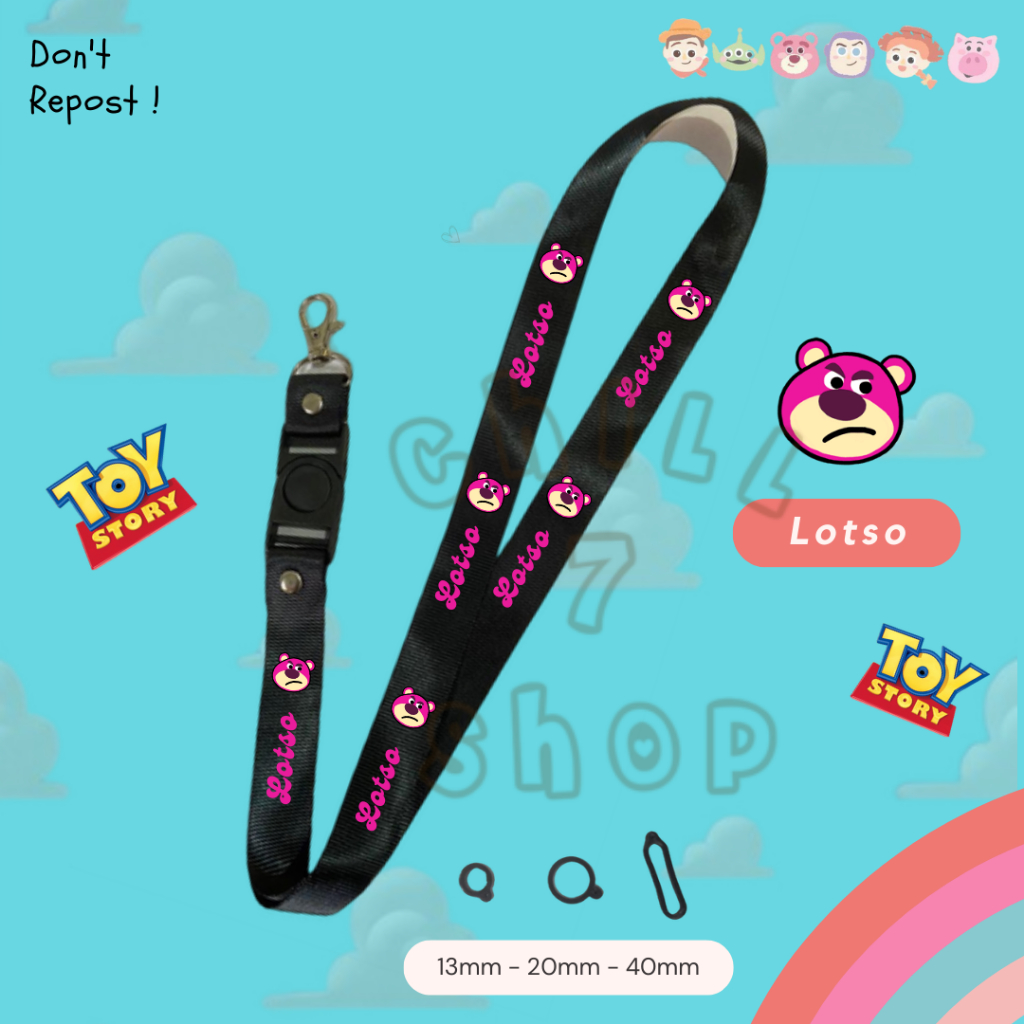 Jual Lanyard Lotso Toy Story ID Card Custom Kartun Tali Pods Name Tag ...