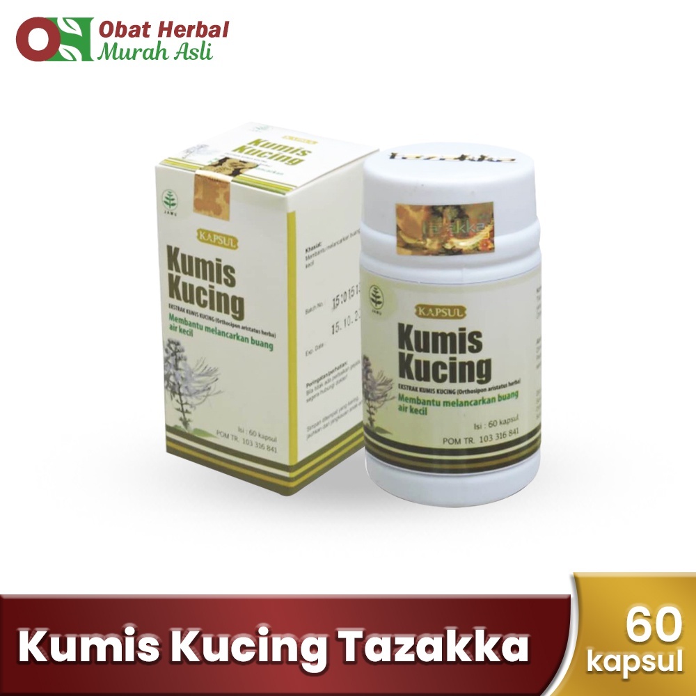 Jual Kapsul Kumis Kucing POM Tazakka 1 botol isi 60 kapsul - Herbal ...