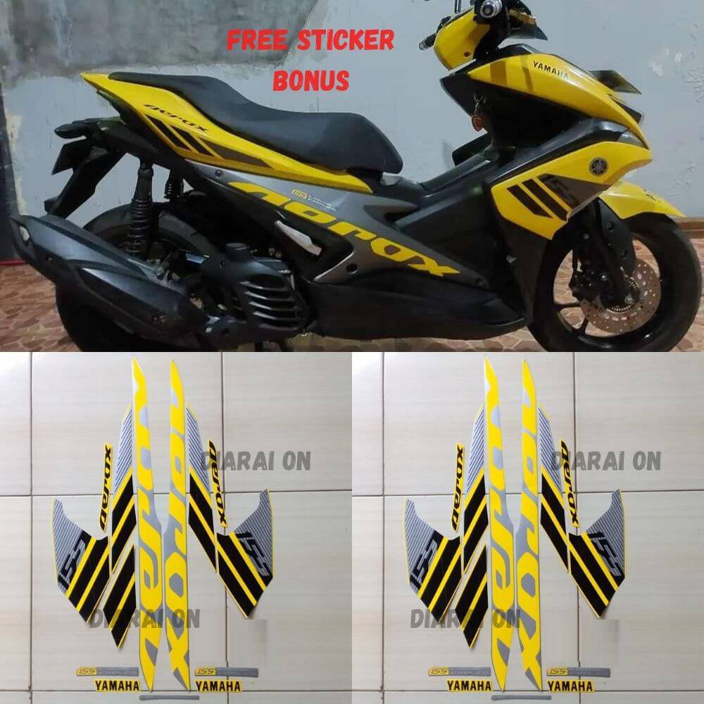 Jual Stiker Striping Yamaha Aerox 2017 - Aerox 155 2018 Kuning Silver ...