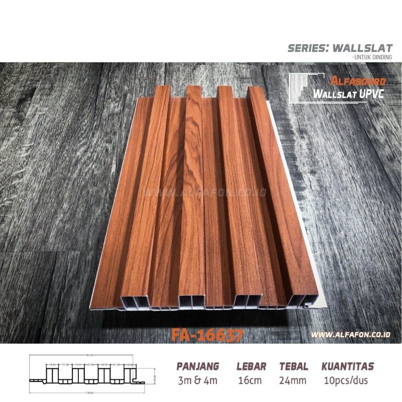 Jual UPVC Wall Panel Dinding Motif 3D Coklat Serat Kayu 16637 | Shopee ...