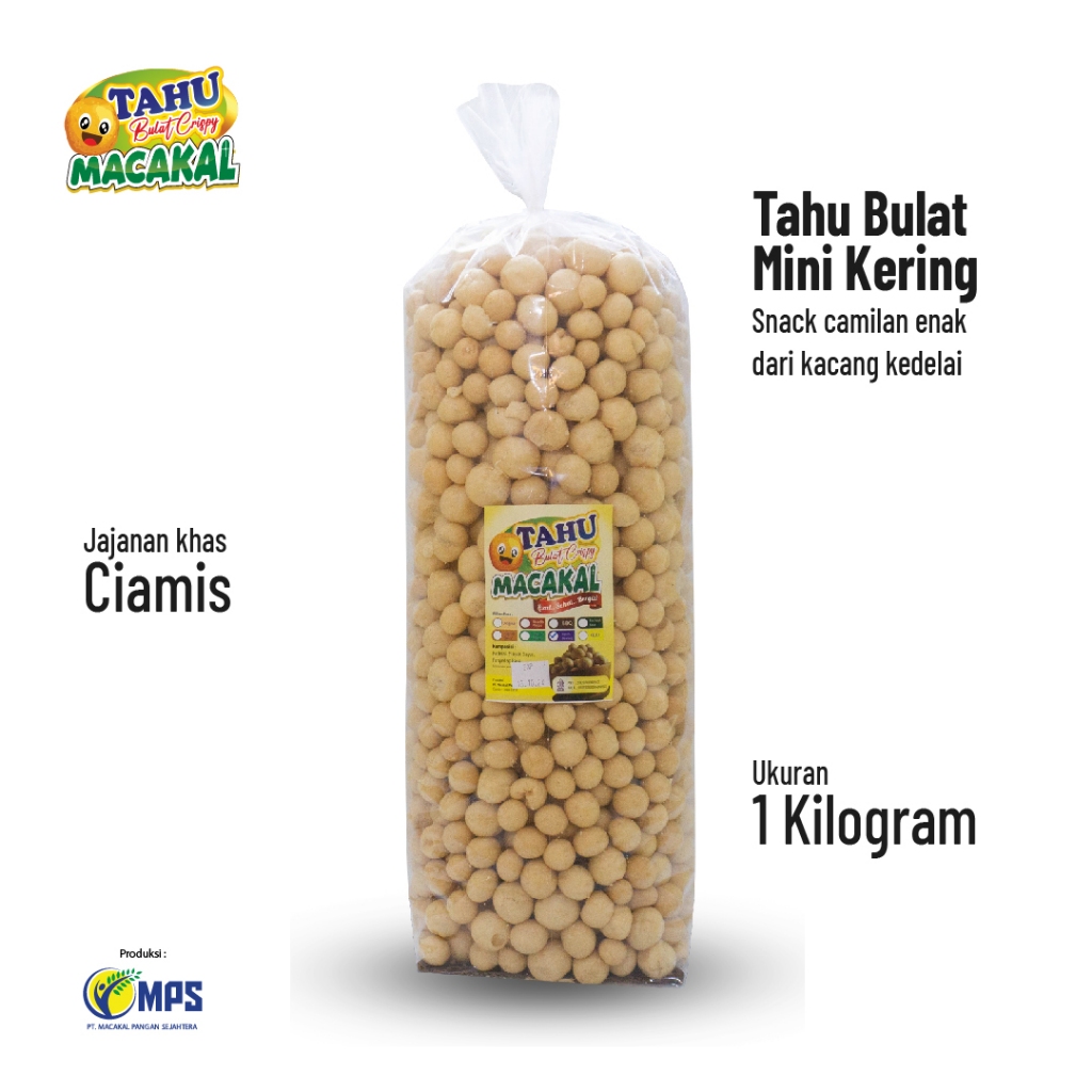 Jual 1 KG Tahu Bulat Mini Kering Crispy MACAKAL Berat 1000gram (1kg ...