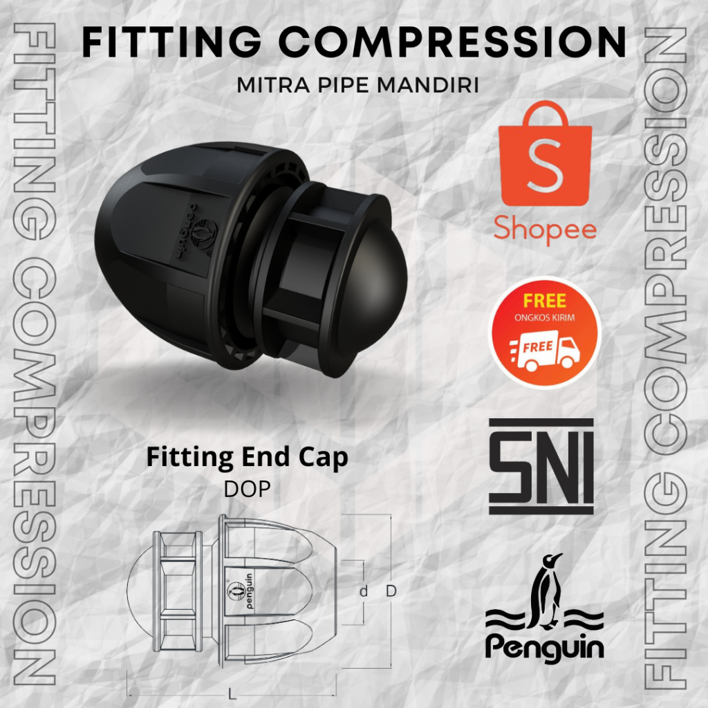 Jual Sambungan/Fitting HDPE Compression End Cap / Dop 20mm - 1/2" | Shopee Indonesia