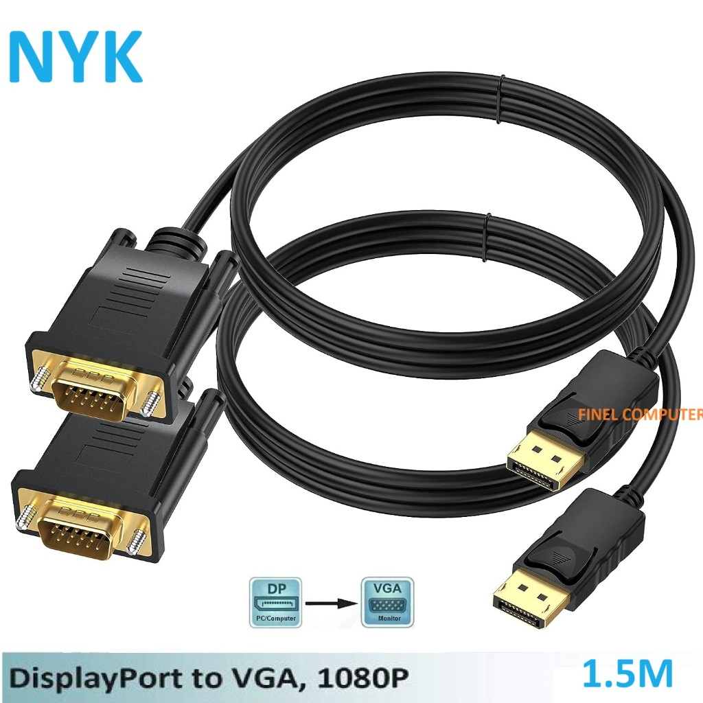 Jual NYK C5 Kabel DP/Display Port To VGA Konektor DP-VGA Converter 1.5 ...
