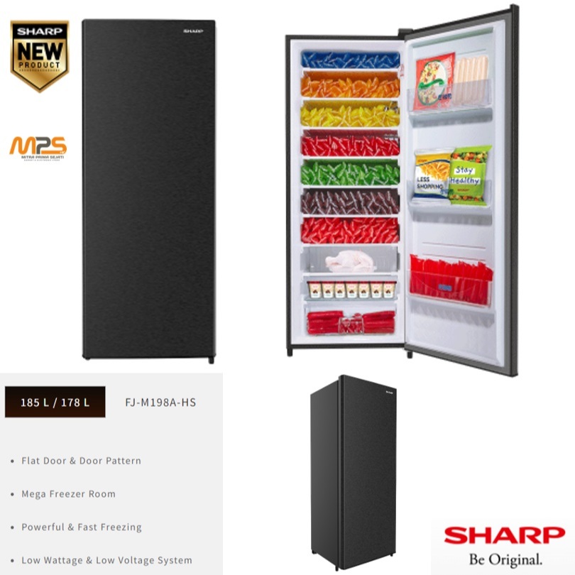 Jual Kulkas Standing Freezer Sharp FJ-M198A-HS 185/178 L | Shopee Indonesia