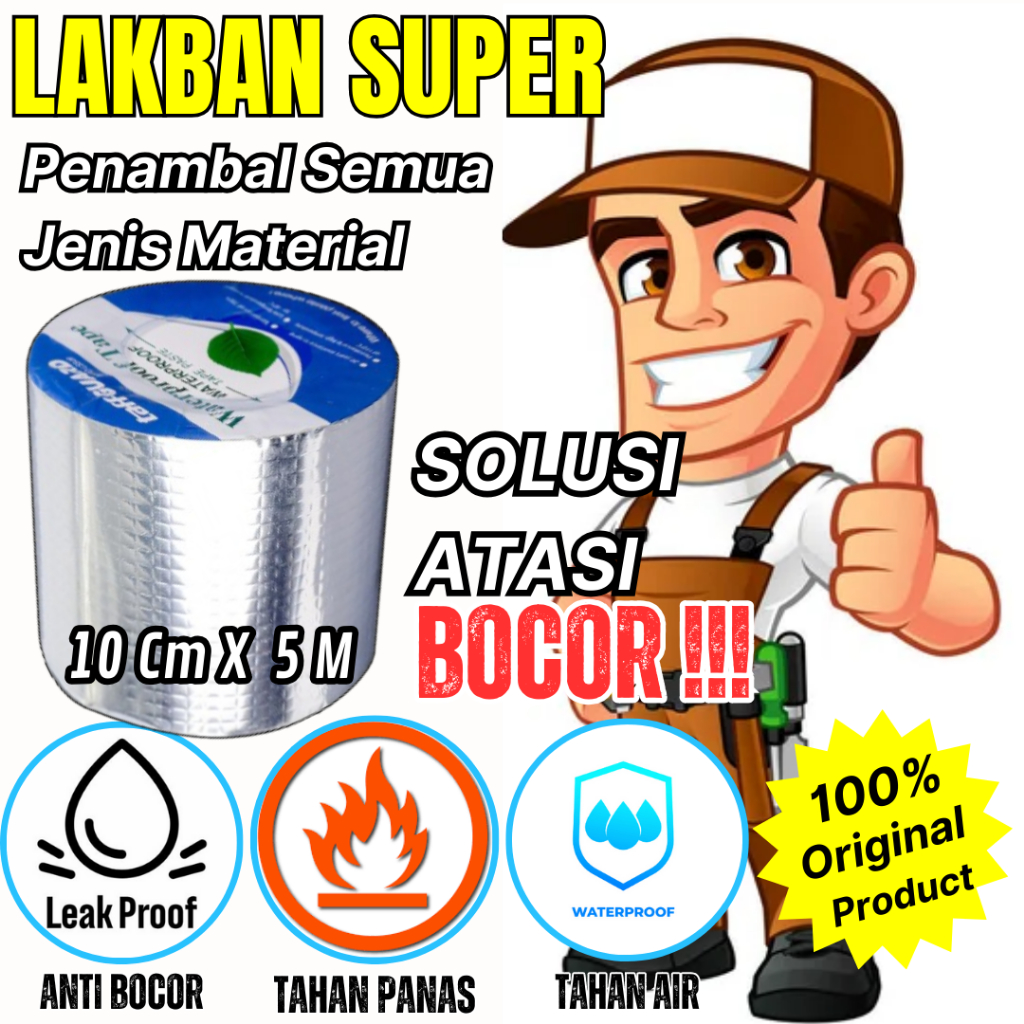 Jual Lakban Anti Bocor Seng Penambal Genteng Pasir Isolasi Super Tahan ...