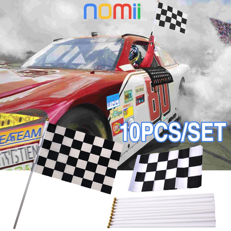 Jual 10pcs Bendera Tangan Motif Bendera Balap/Balap Race Racing Hand ...