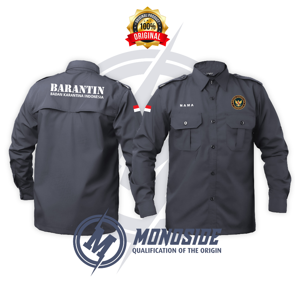 Jual KEMEJA PDL PDH Lengan Panjang BARANTIN BADAN KARANTINA INDONESIA Desain Full Bordir ...