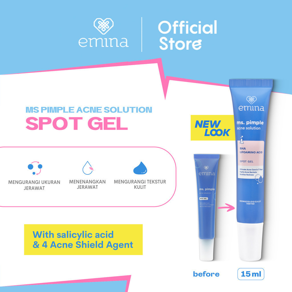 Jual EMINA Ms. Pimple Acne Solution Spot Gel 15mL | Shopee Indonesia