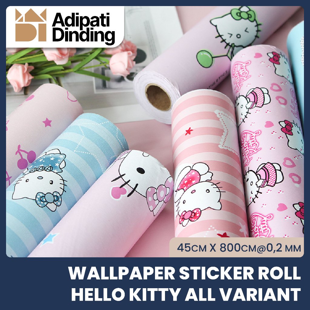 Jual Adipati Official Store - Wallpaper Motif Hello Kitty All Variant Ukuran 45 Cm x 7,5-8 ...
