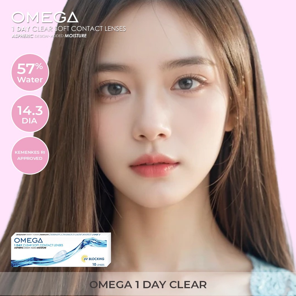 Jual OMEGA 1 DAY CLEAR SOFT CONTACT LENSES - Softlens Bening Harian By ...