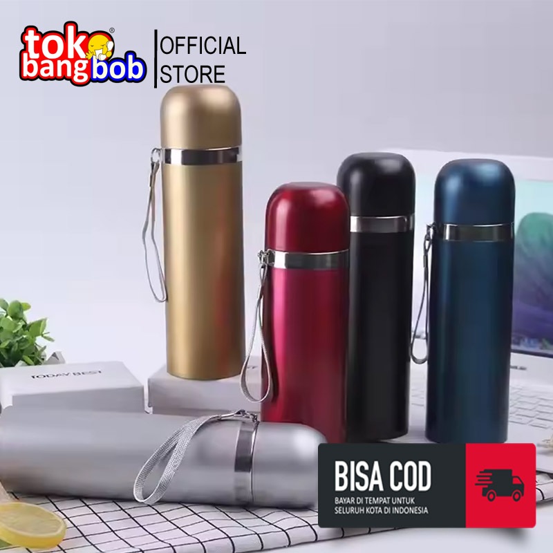 Jual Termos Stainless Plus Tali Tahan Panas 500ML / Vacuum Flask Termos ...