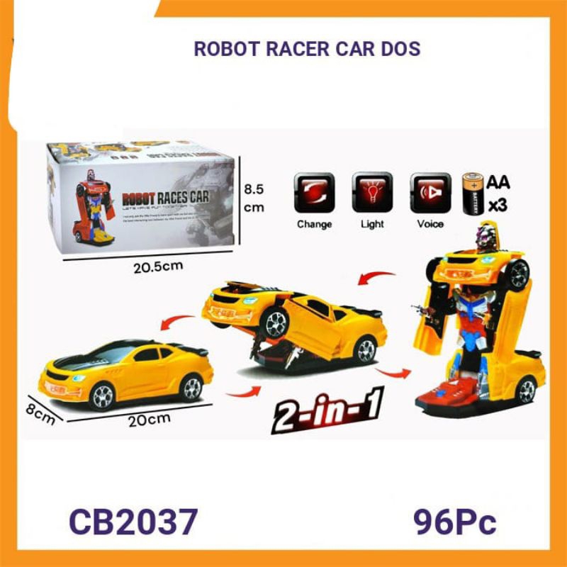Jual Mainan Mobil Baterai bisa berubah jadi robot kuning Bumblebee Robot races car 2 IN 1 FW ...