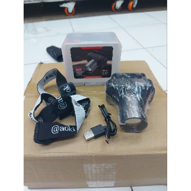 Jual Senter Kepala Zoom 60W 10 Jam Aoki Ak 3686 Putih Kuning | Shopee Indonesia