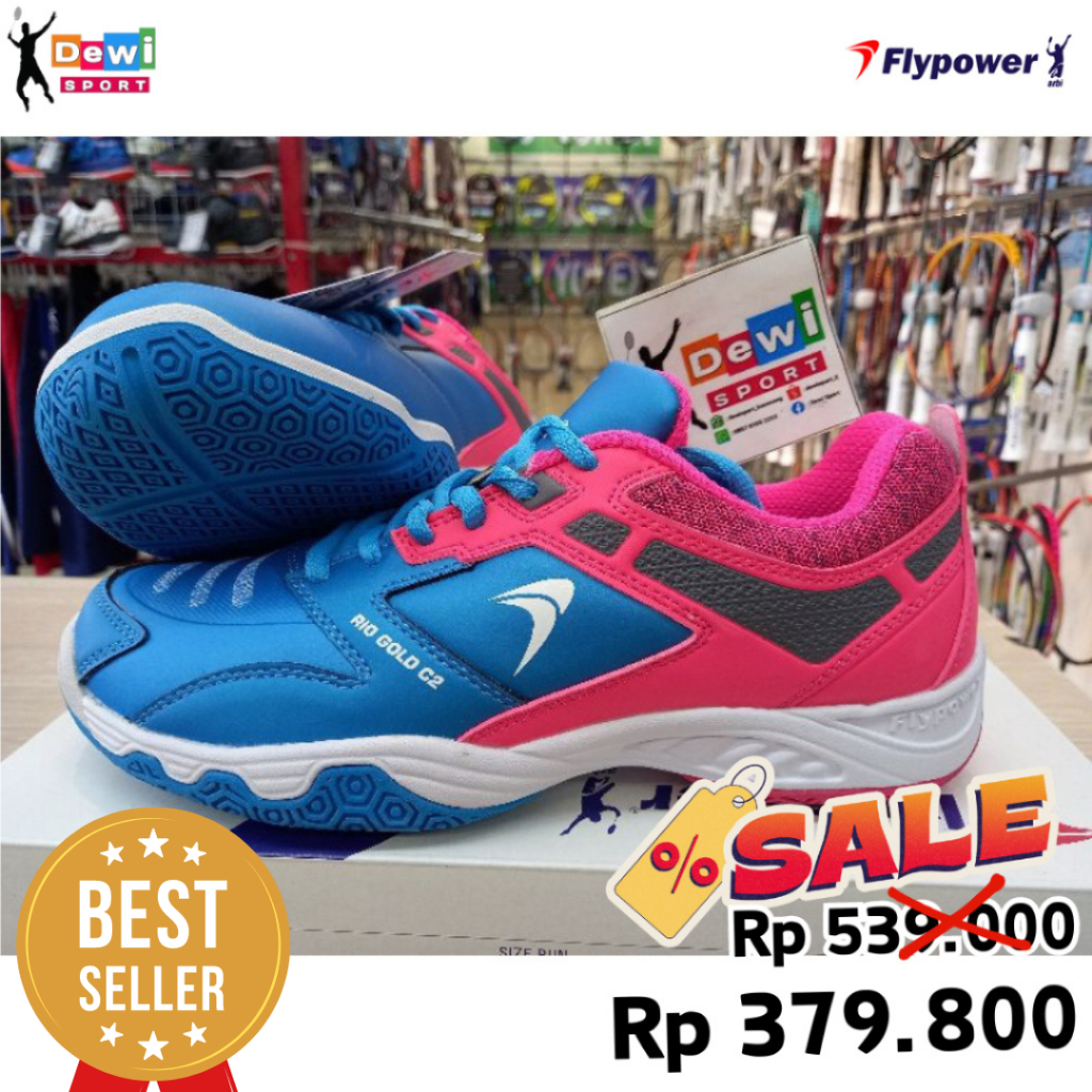 Jual Sepatu Badminton FLYPOWER RIO GOLD C2 NEW PRODUCT | Shopee Indonesia