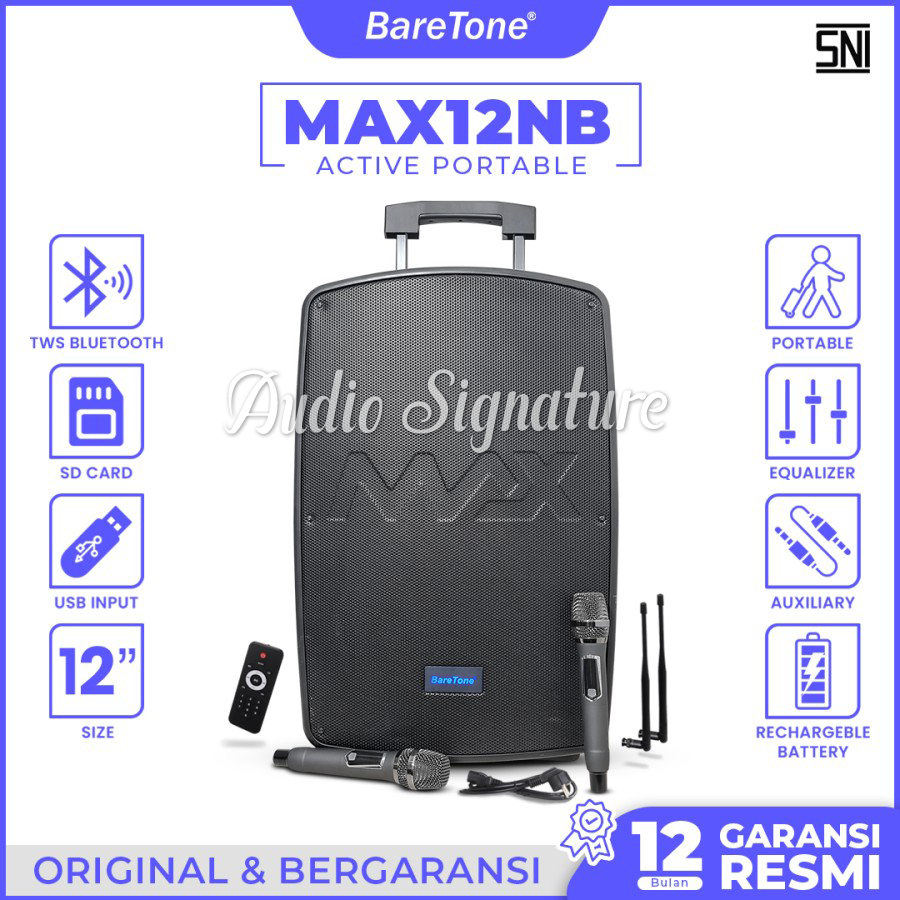 Jual Portable BareTone MAX12NB | MAX 12NB Speaker Original 12 Inch ...