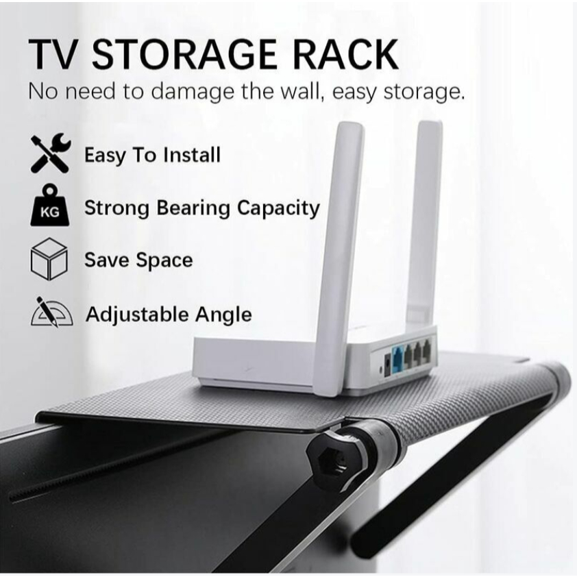 Jual Rak Atas TV Monitor Tatakan remote modem wifi / Rak TV Top Shelf ...