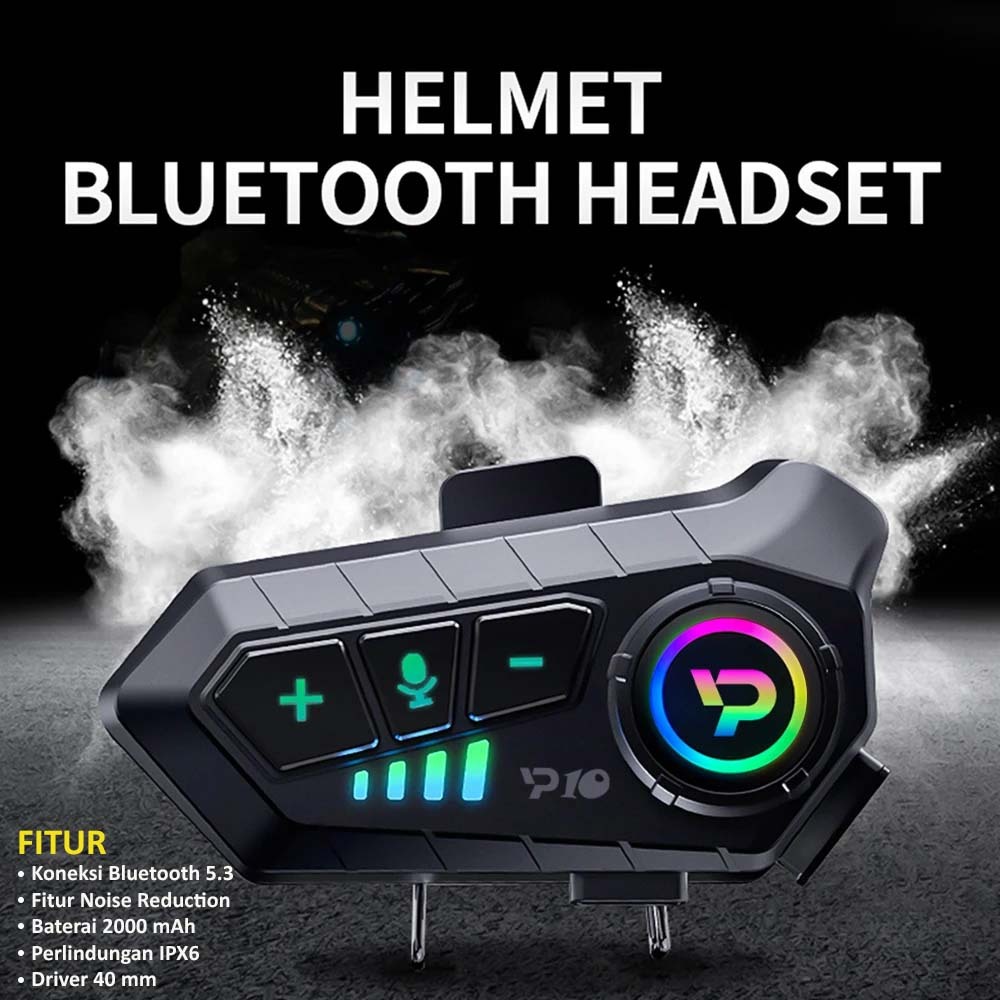 Jual Intercom Helm Bluetooth Radio FM Headset Helmet Motorcycle - Y10 ...