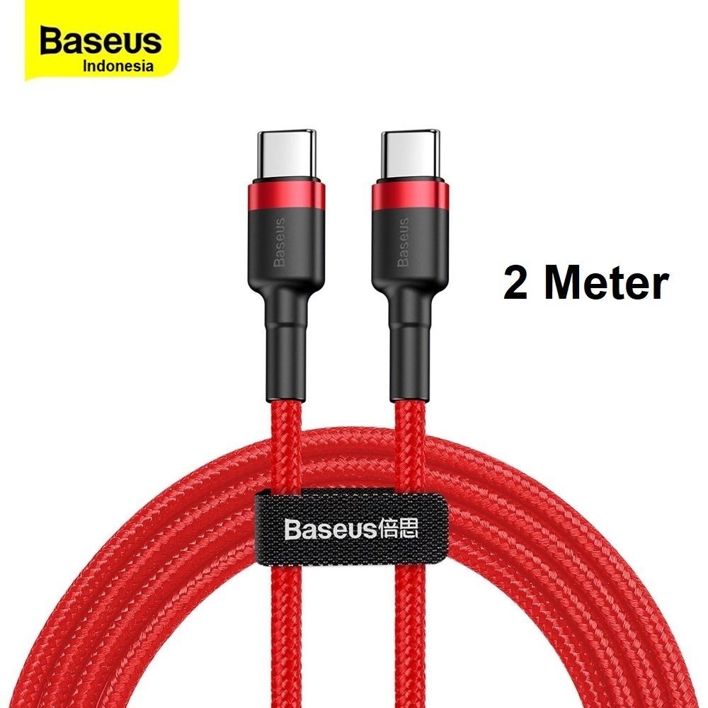 Jual BASEUS ORIGINAL Kabel Data Type C to Type C RED BLACK 60W 3A ...