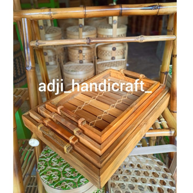 Jual Nampan Bambu Kotak 1 set isi 4 pcs- Beki Bambu Jepang - Tray Bambu ...