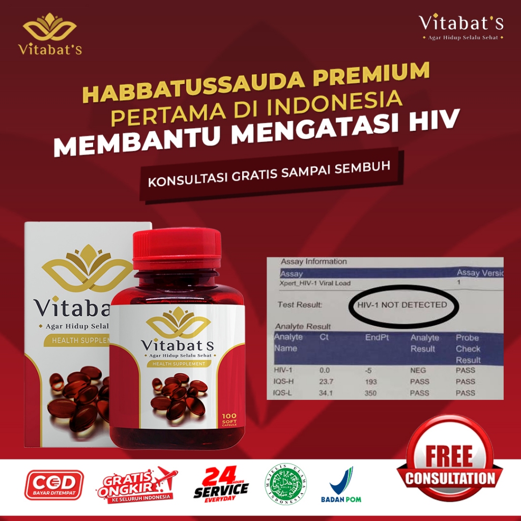 Jual Vitabats Obat HIV Suplemen Herbal Habbatussauda Premium Pertama Di ...