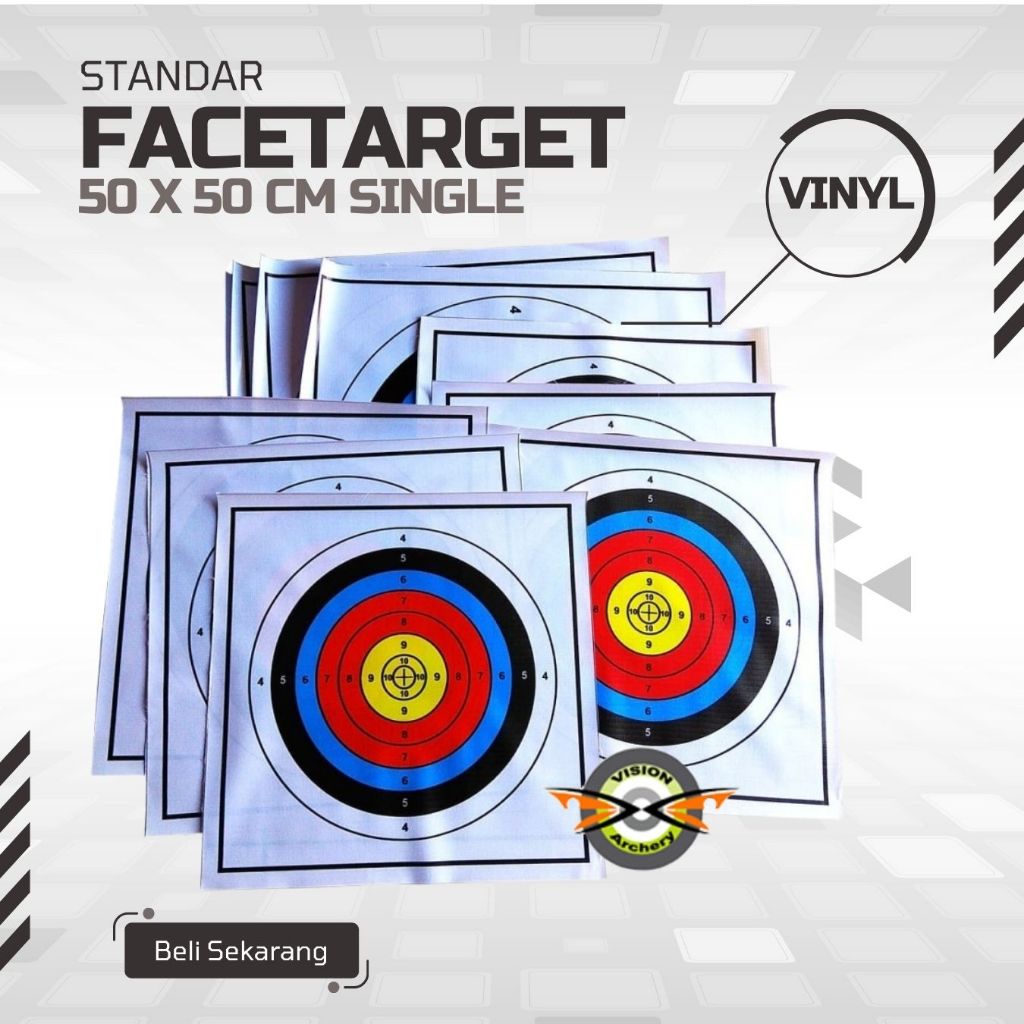 Jual Target Face Panahan 50x50cm Print Target Panah Flexi / Face Target ...