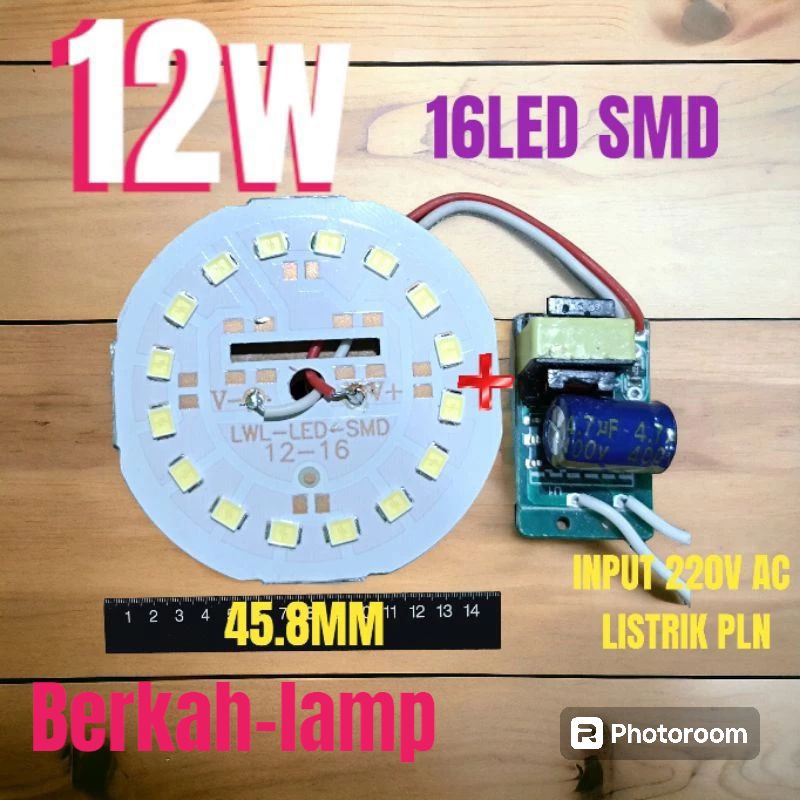 Jual 1set pcb LED & driver 12wat 16cip LED smd | Shopee Indonesia