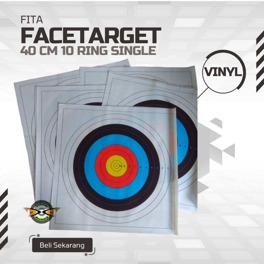 Jual Target Face Fita 40cm 10 Ring Single Gambar Target / Print Target ...