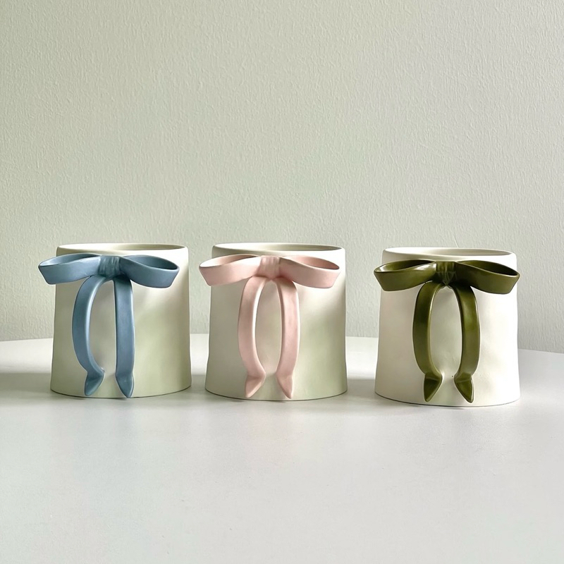 Jual Coquette Mug Bow Mug Gelas Aesthetic Coffee Table Pottery Girly ...