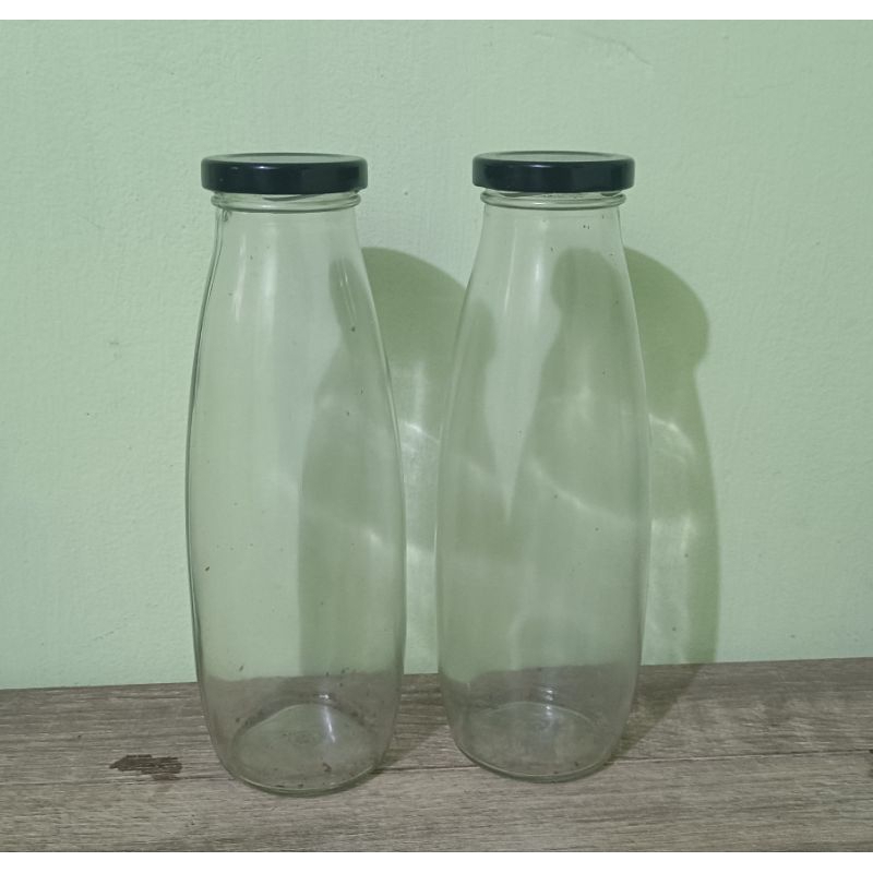 Jual Botol Kaca 500 ml Tutup Stainless (Botol Susu/Juice) | Shopee ...