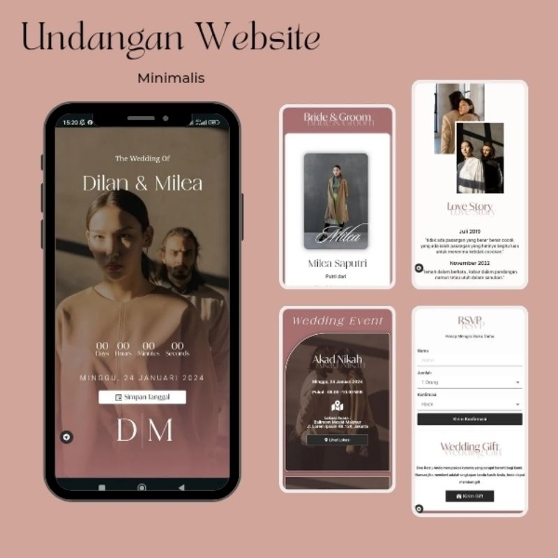 Jual Undangan Digital Web Desain Minimalis | Shopee Indonesia