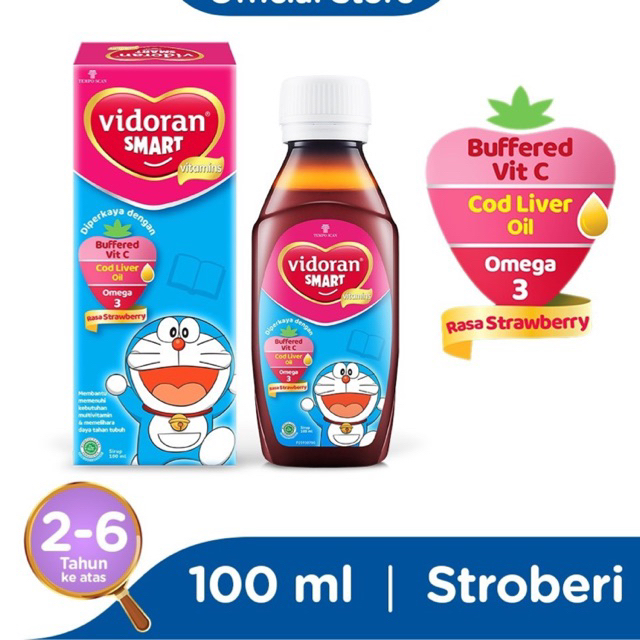 Jual Vidoran Smart Strawberry Sirup 100 ml Vitamin Anak PER BOTOL ...